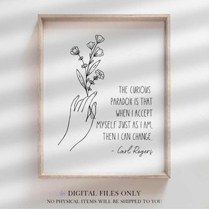 Carl Rogers Quote Art Therapy Office Decor Therapipst Poster Mental ...