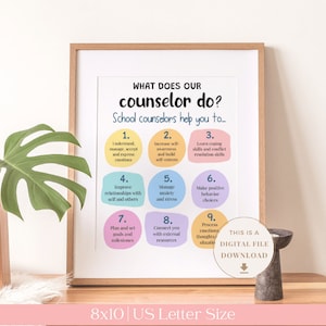 3 School Counseling Door Sign Decor Counselor Poster Wall Art School ...