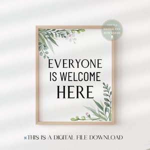 Everyone is Welcome Here Poster Sign School Counselor Office - Etsy