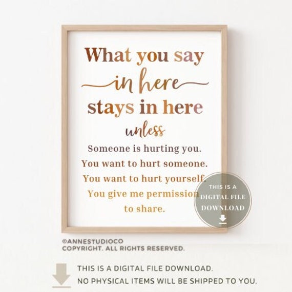 What You Say in Here Stays in Here Poster Confidentiality Sign | Etsy