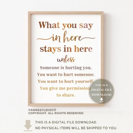 What You Say in Here Stays in Here Poster Confidentiality Sign - Etsy