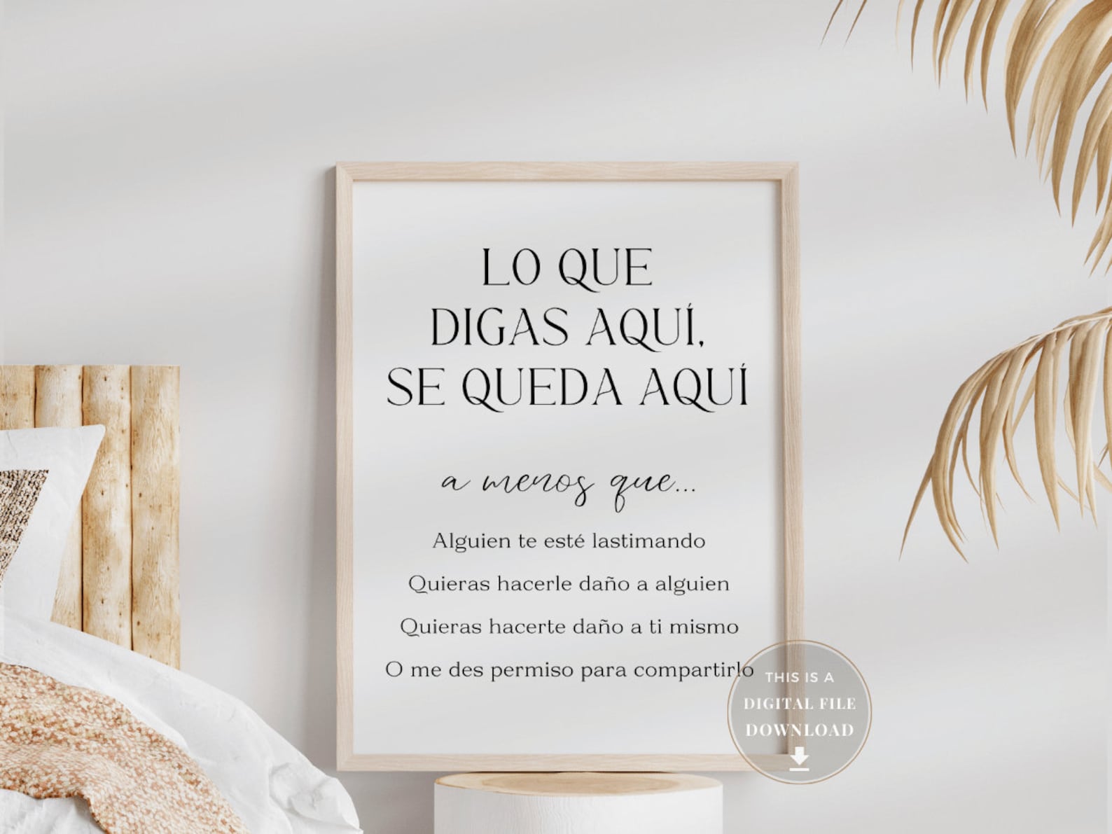 Spanish Confidentiality Poster Sign Counseling Office Decor Social ...