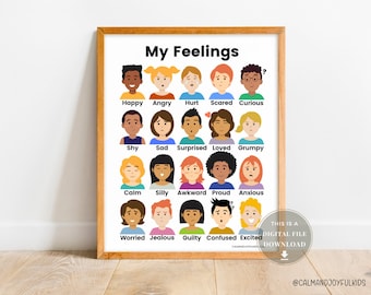 Feelings Faces Chart Printable - Etsy