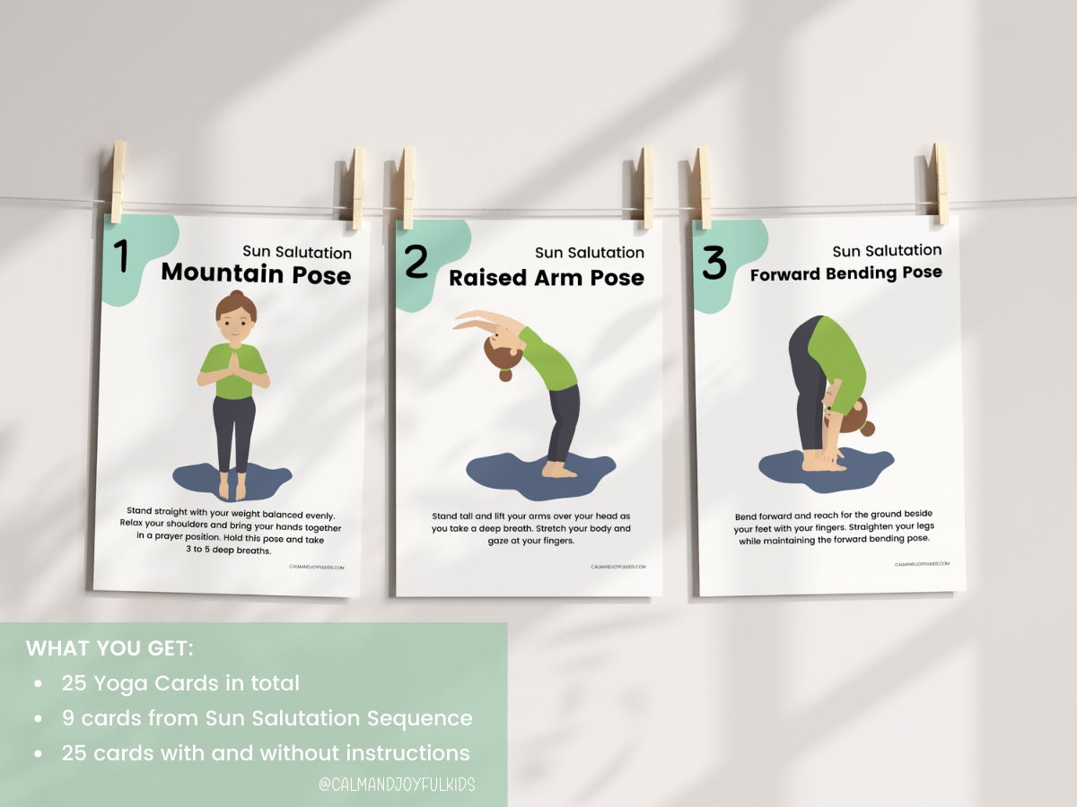 25 Yoga Poses Cards Calm Down Corner Calming Printable Kit - Etsy