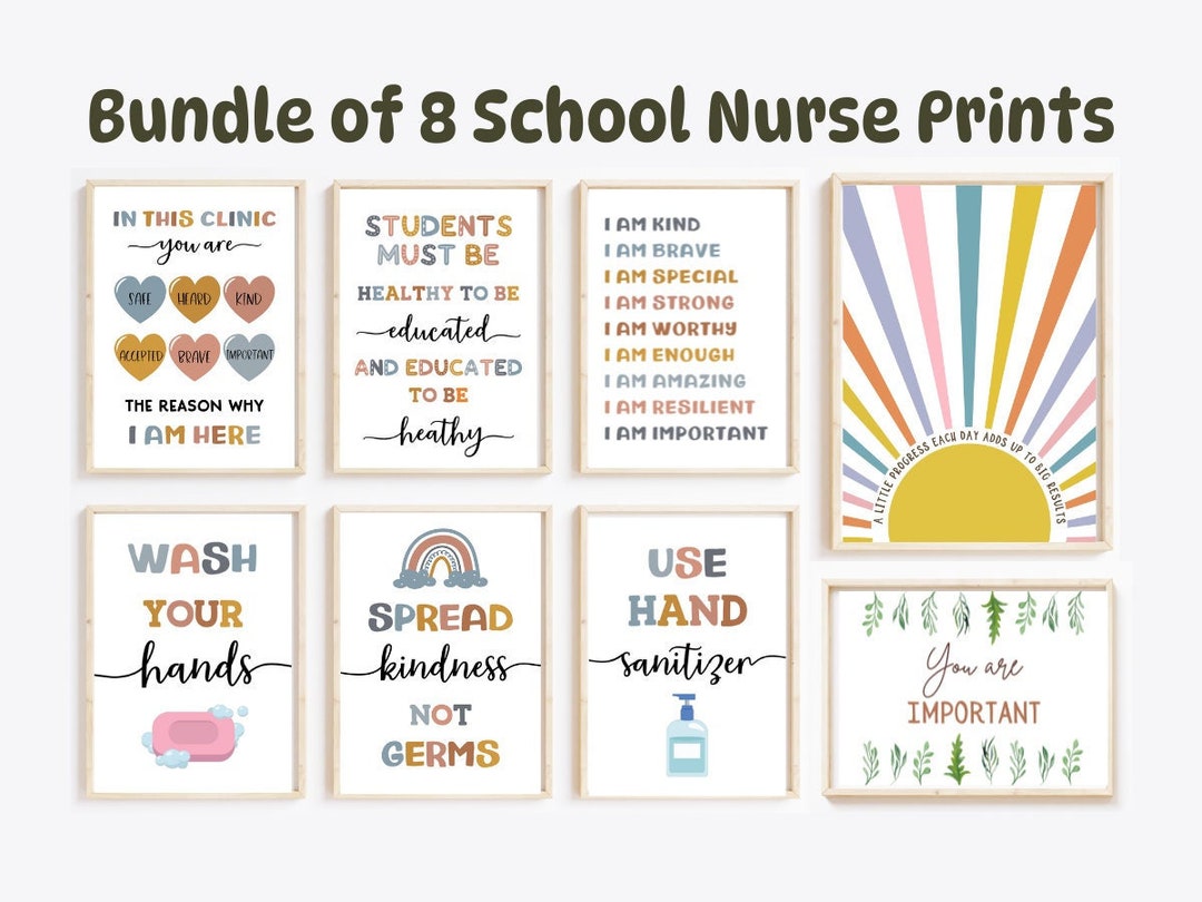 8 Health Clinic Decor School Nurse Office Decor Posters Boho Nurses ...