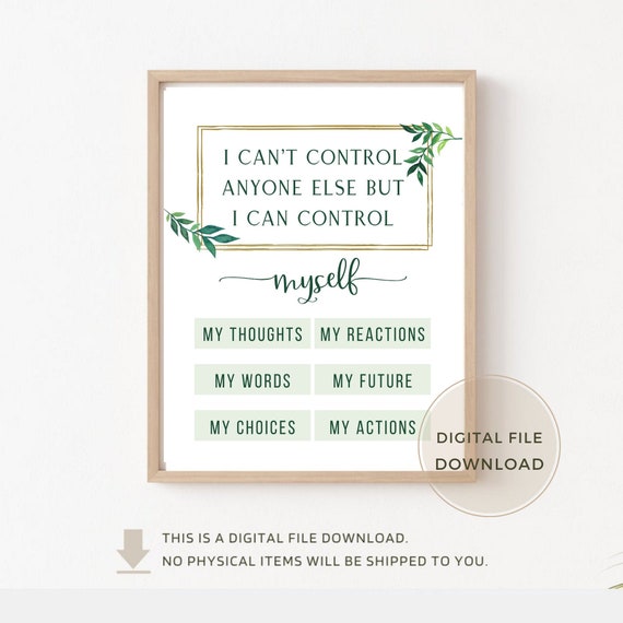 Things I Can Control Poster Social Worker Wall Art Social Work | Etsy
