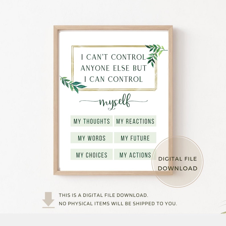 Things I Can Control Poster Social Worker Wall Art Social Work Print ...