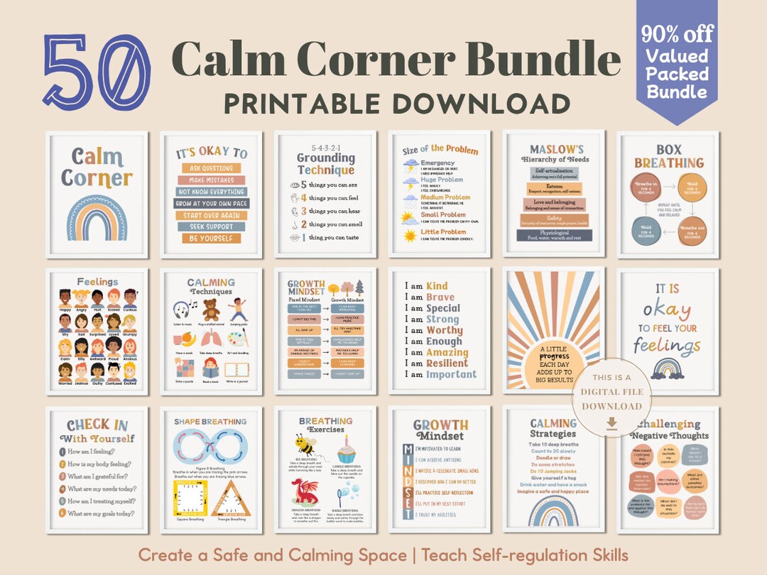 50 Feelings Poster Chart for Kids Coping Skills Alphabet - Etsy UK