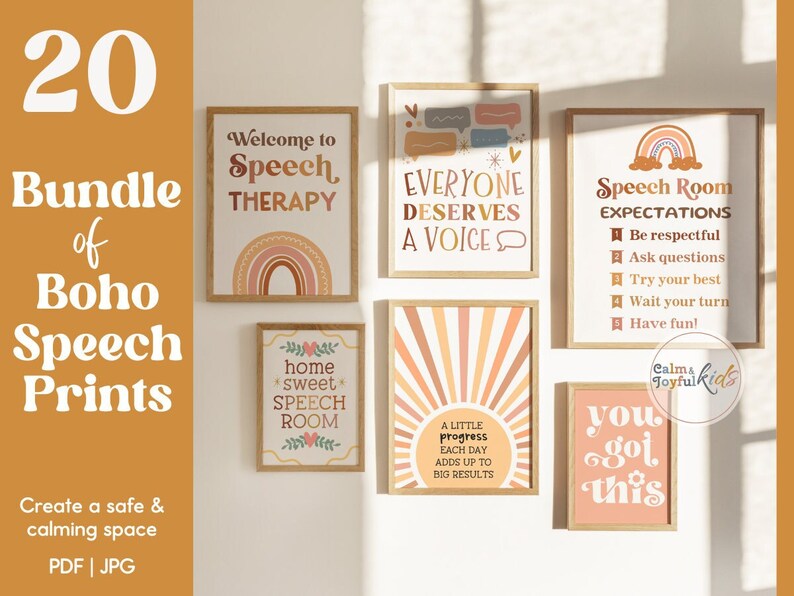 20 Speech Therapy Room Sign SLP Therapist Decor Elementary Decorations ...