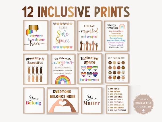 Inclusion School Counseling Office Decor Posters Counselor - Etsy