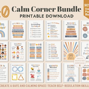 40 Calm Down Posters Mindfulness for Kids Calming Corner Classroom ...