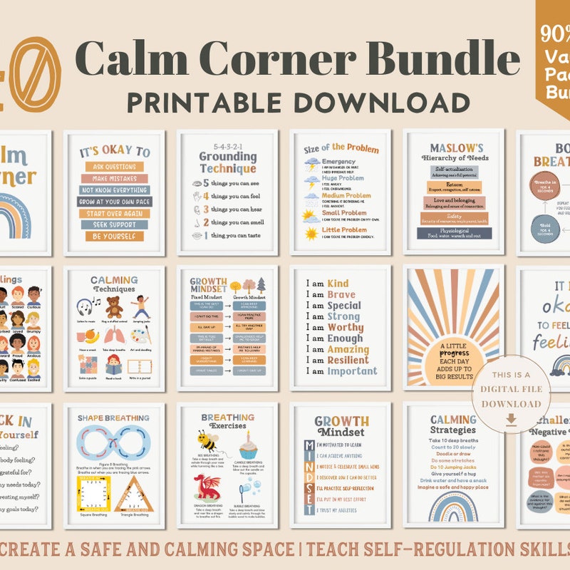 Breathing Strategy Posters - Etsy