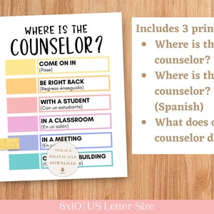 3 School Counseling Door Sign Decor Counselor Poster Wall Art School ...