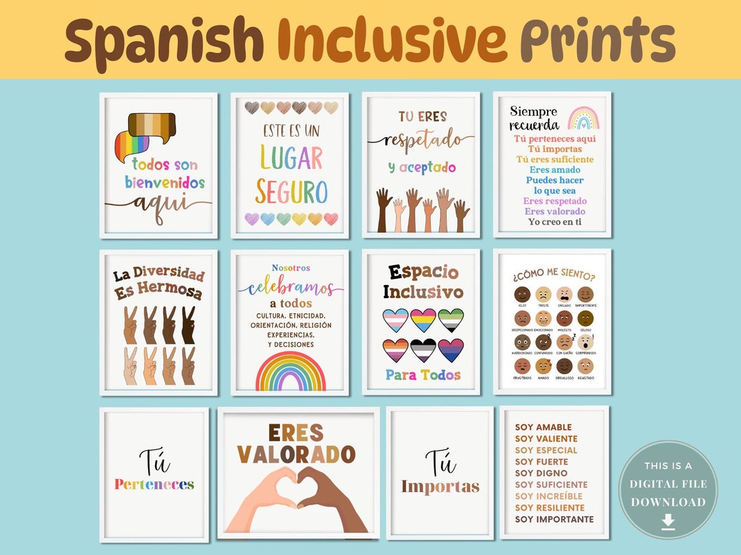 Spanish Classroom Posters Bundle Decor Class Signs Teacher Door Todos ...