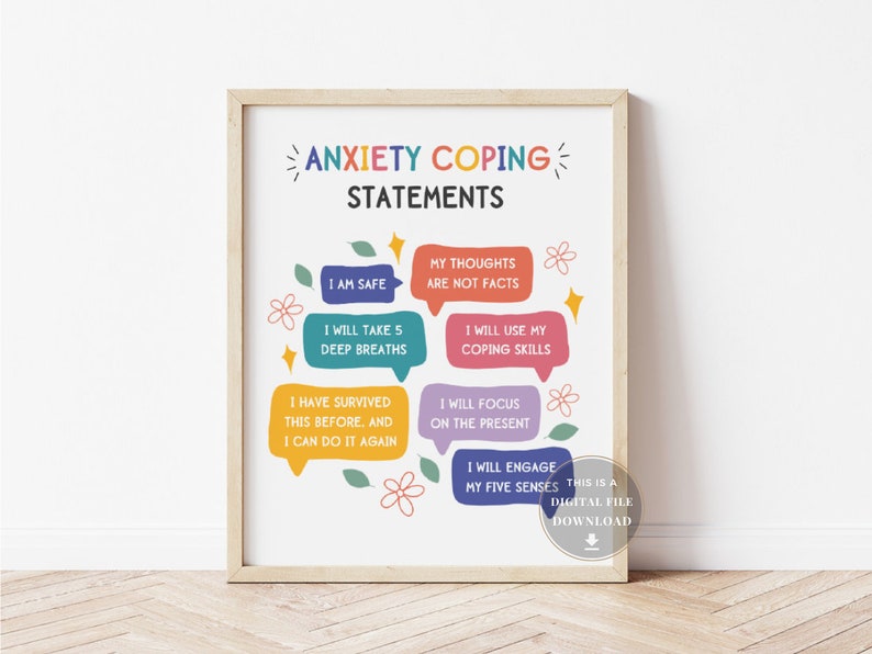Coping Statements Counselling Office Decor Counselor Poster - Etsy