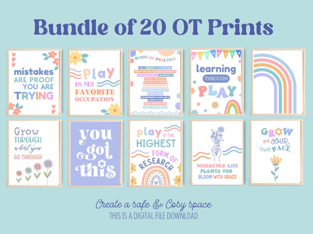 20 OT Poster Occupational Therapist Office Decor Play Therapy Wall ...
