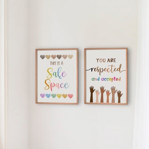 Inclusive School Counselor Office Decor Posters for Psychologist Wall ...