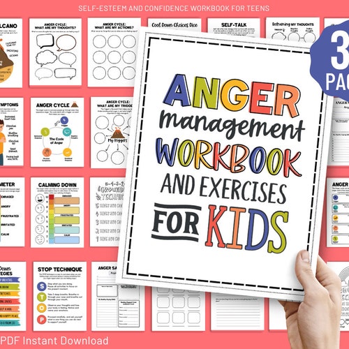 Anger Management for Kids Workbook Worksheets Calming - Etsy