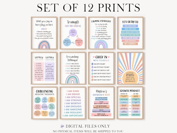 Set 12 Social Worker Office Decor Work Posters School Psych - Etsy