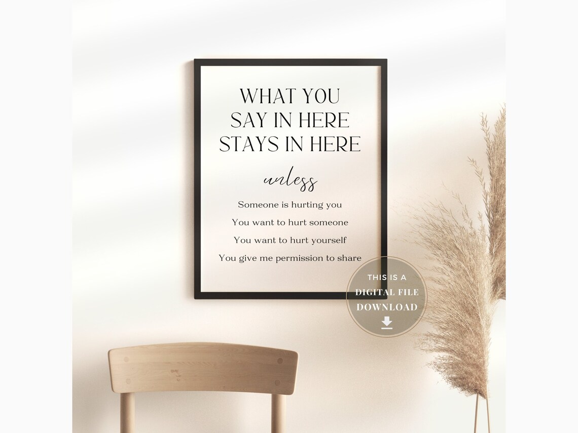 Confidentiality Poster Sign Counseling Office Decor Social - Etsy