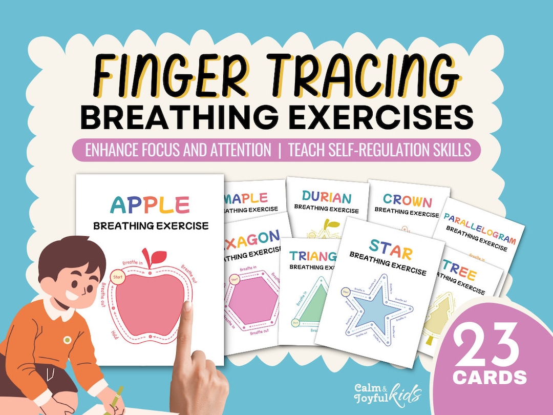 Finger Tracing Printable Calm Down Corner Cards Mindfulness Breathing ...