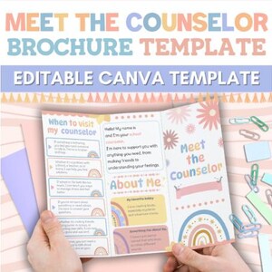 Meet the School Counselor Bulletin Board Signs Template Editable ...