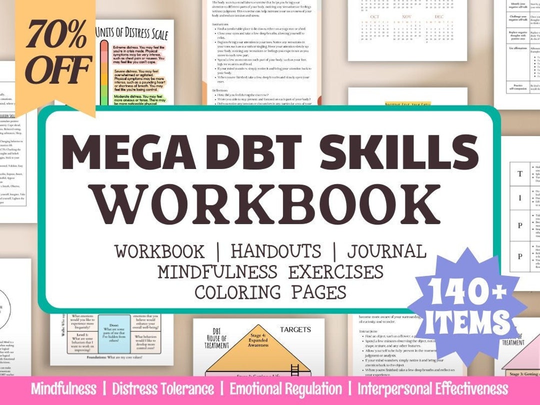 DBT Therapy Worksheet Skill Workbook | Dialectical Behavioral Therapy ...