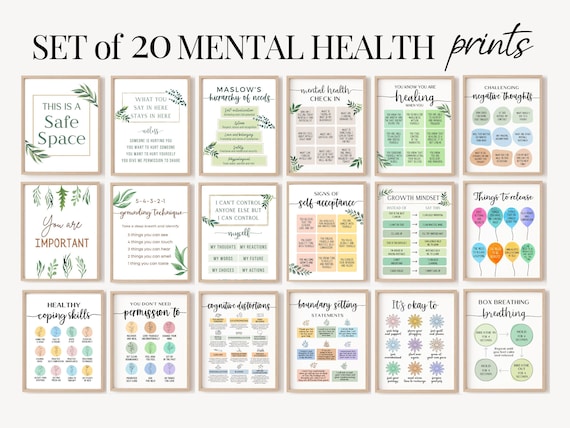 Bundle 20 Therapy Office Decor Counselor Posters Counseling - Etsy