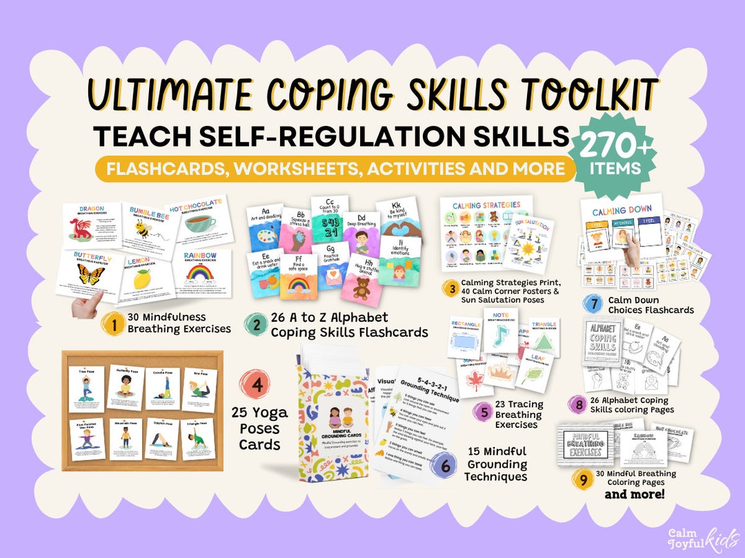270 Calm Down Corner Kit Poster Bundle Kids Self Regulation Activities ...
