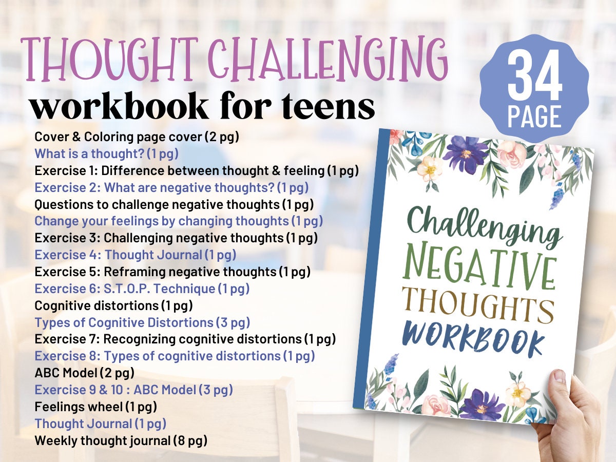 Challenging Negative Thoughts Worksheet Children Anxiety Cognitive ...