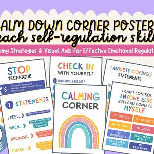 50 Calming Corner Poster Signs Calm Down Classroom Self Regulation ...