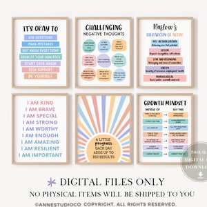 Set 12 Social Worker Office Decor Work Posters School Psych Wall Art ...