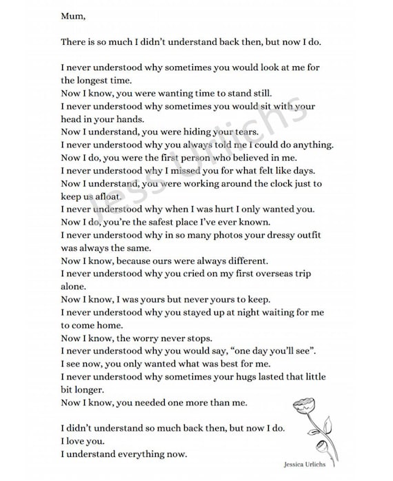 The Unseen Poem By Jessica Urlichs Mother Poems, Mom Poems,, 54% OFF