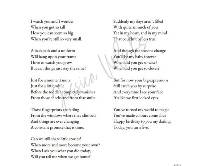Today You Turn Three (third Birthday Poem) - Etsy Canada