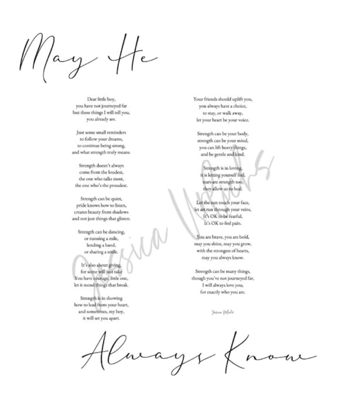 May He Always Know Poem With Design - Etsy