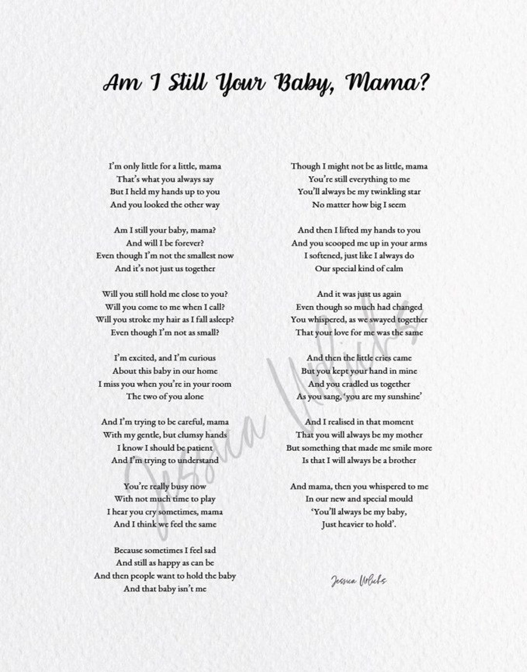 Am I Still Your Baby, Mama Poem brother & Sister Versions - Etsy