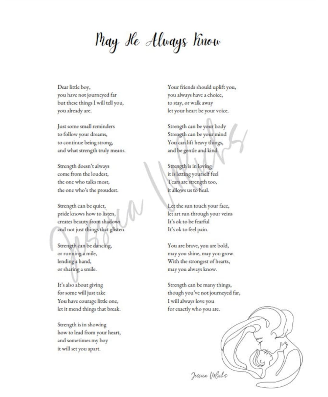 May He Always Know (a Poem to My Son) - Etsy