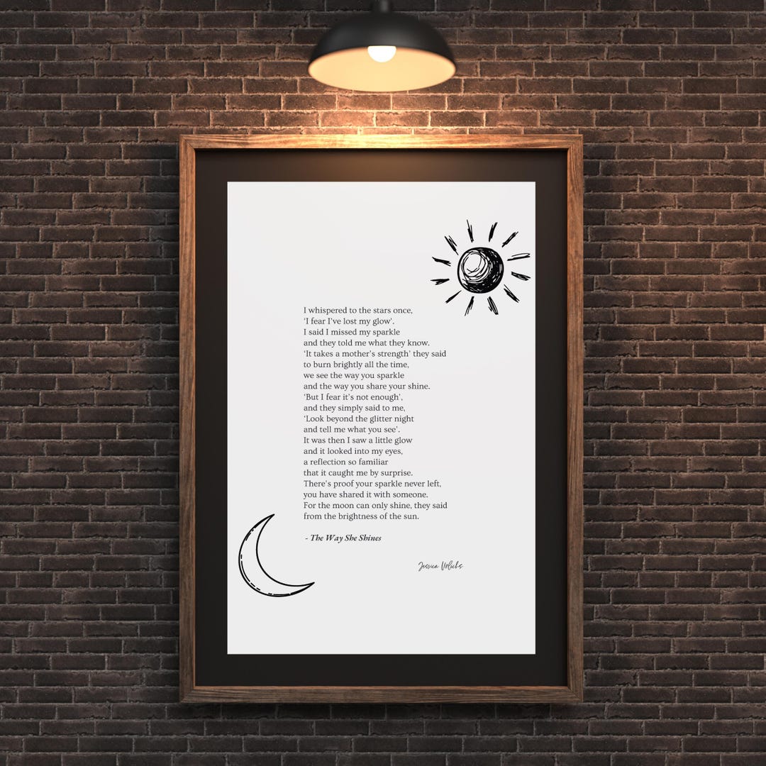 The Way She Shines Poem - Etsy