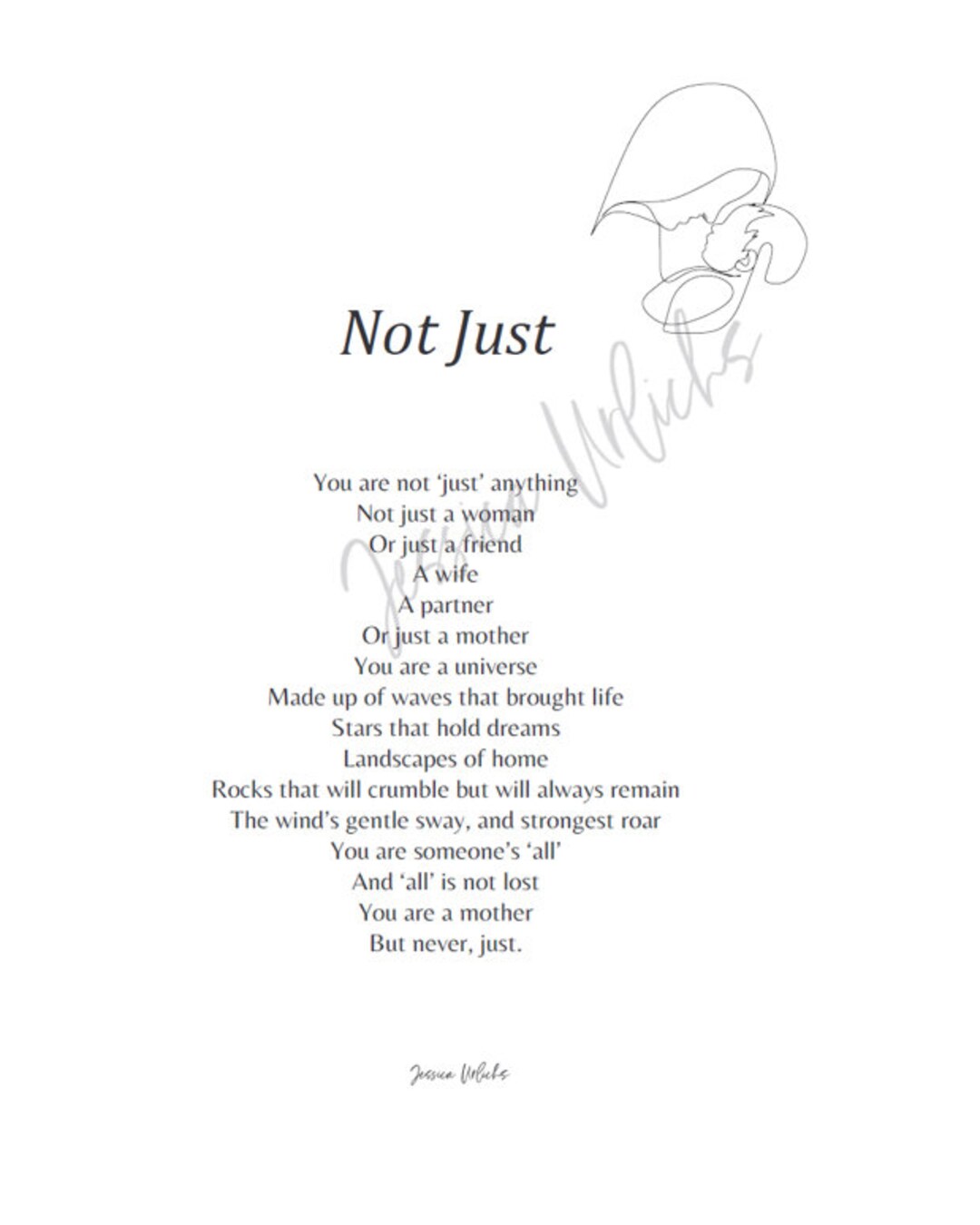 Not 'just' Poem (not Just A Mother) - Etsy