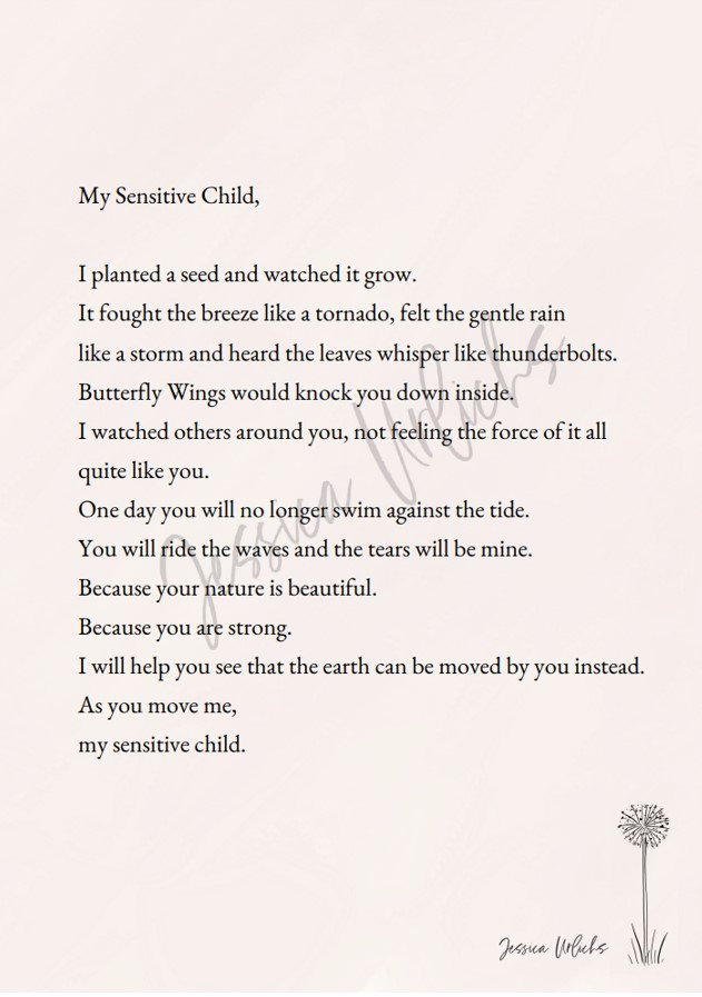 My Sensitive Child Poem - Etsy
