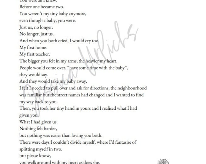 You'll Always Be My Baby Poem (with Design) - Etsy Canada