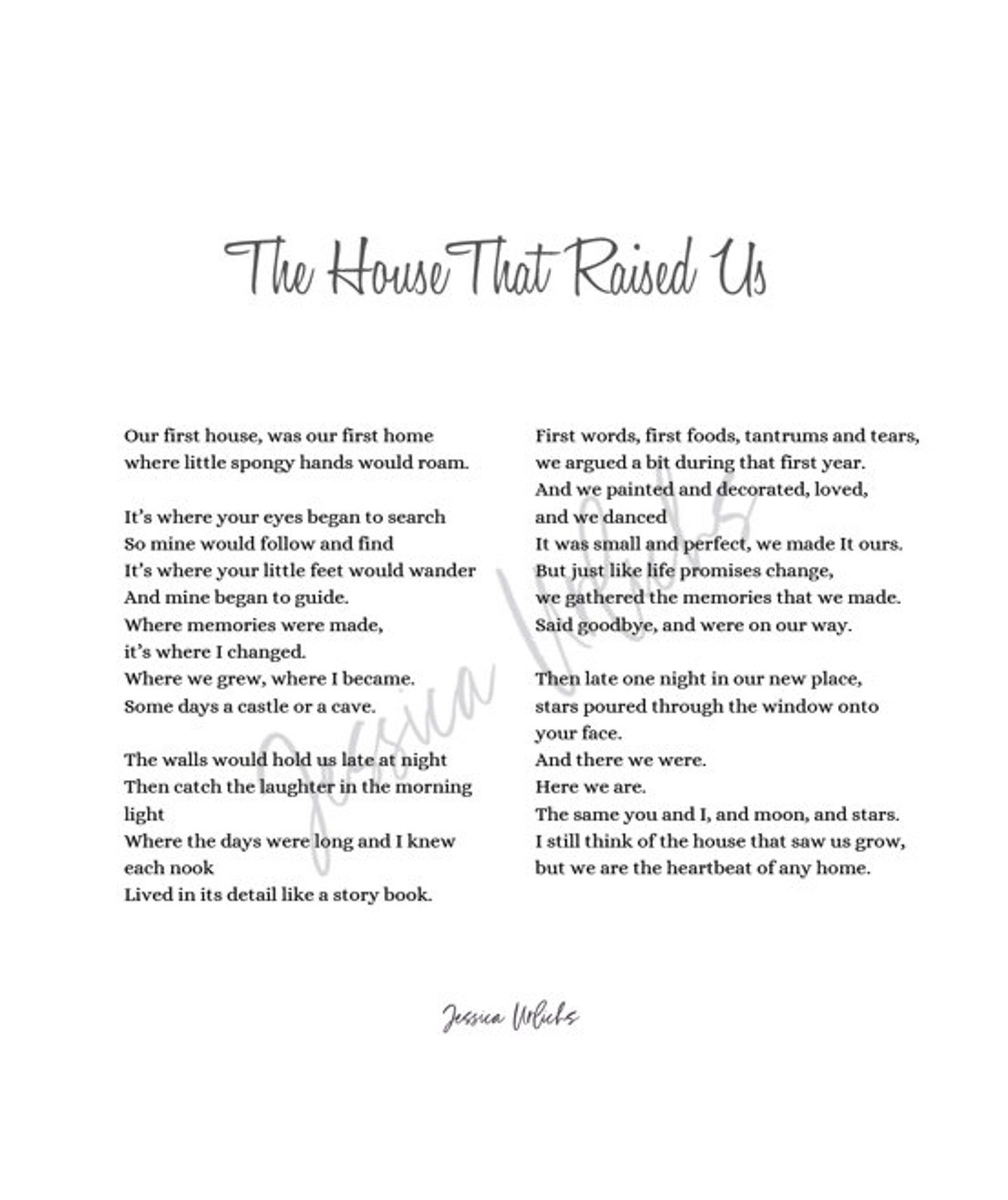The House That Raised Us Poem - Etsy