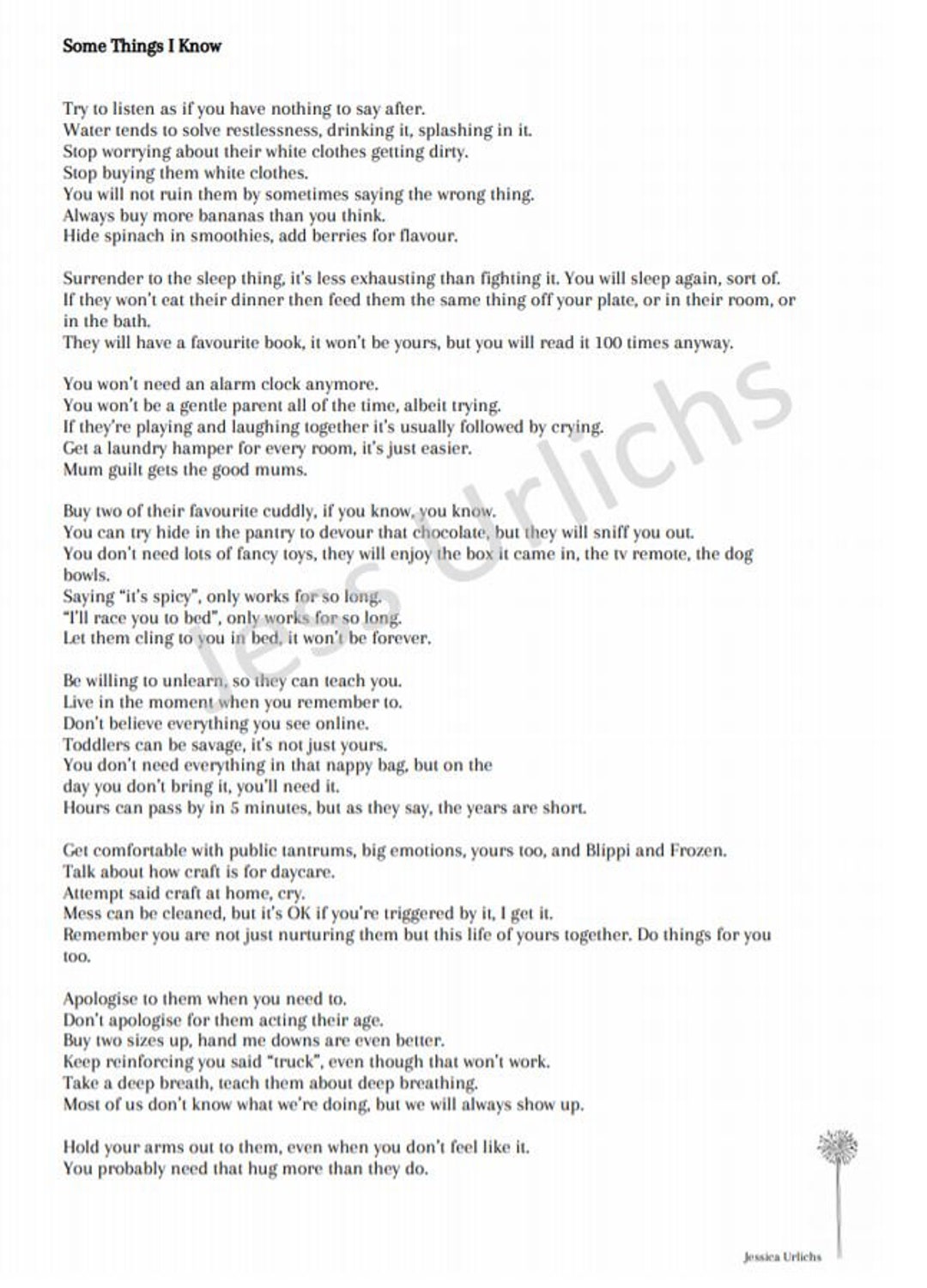 Some Things I Know Poem - Etsy