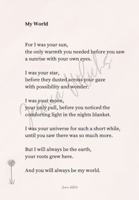 You Are My World Poem