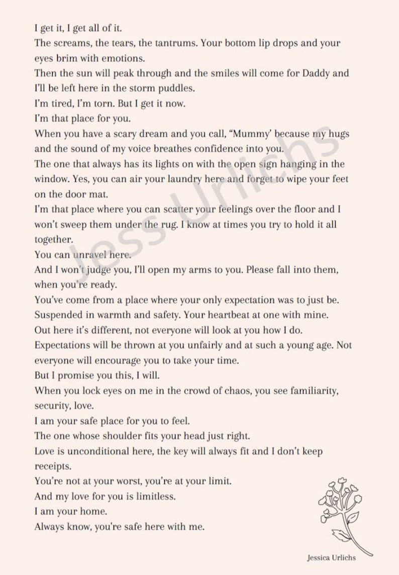 I'm Your Safe Place Poem - Etsy