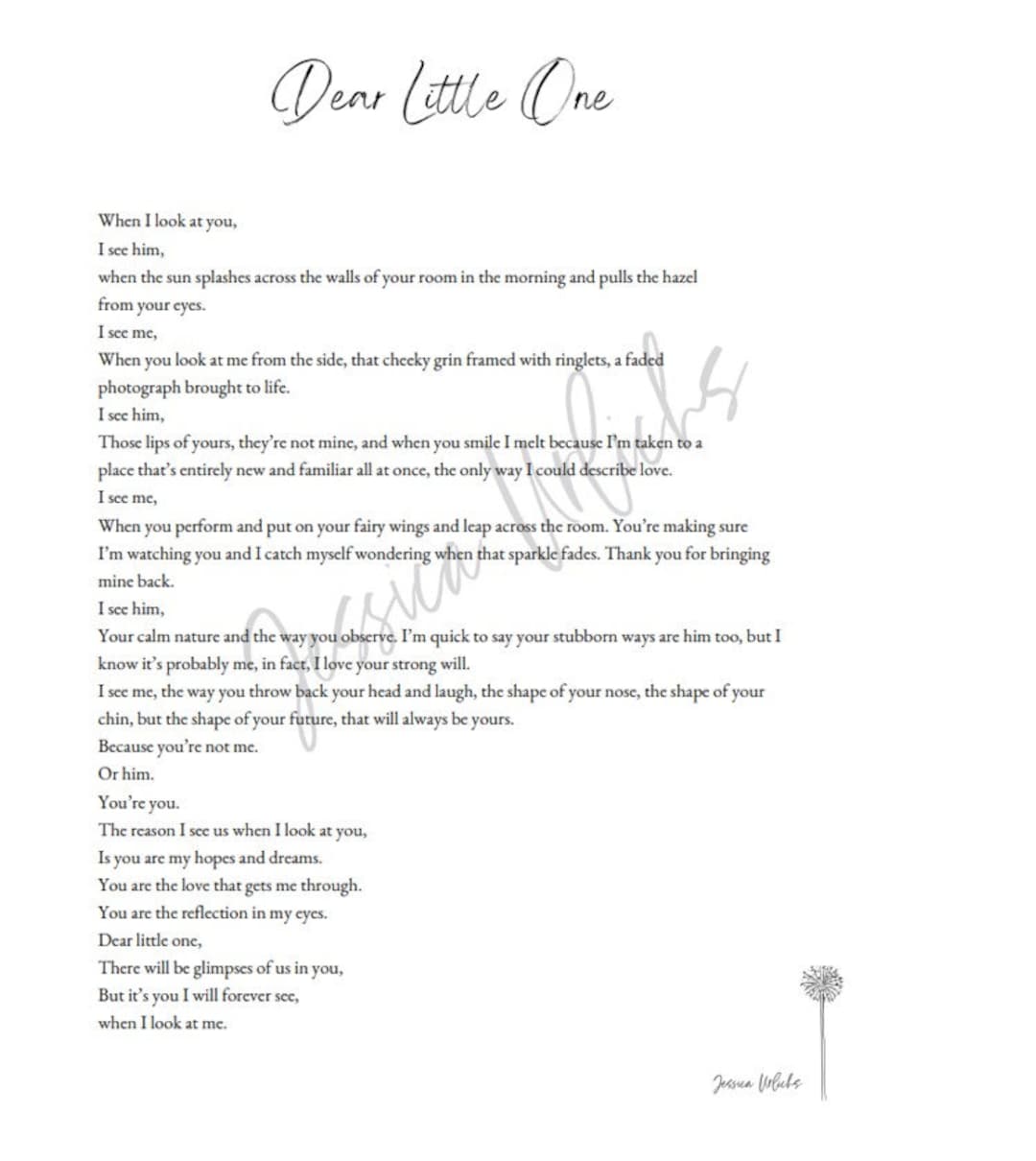 Dear Little One Poem - Etsy