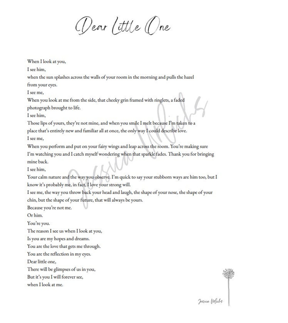 Dear Little One Poem - Etsy