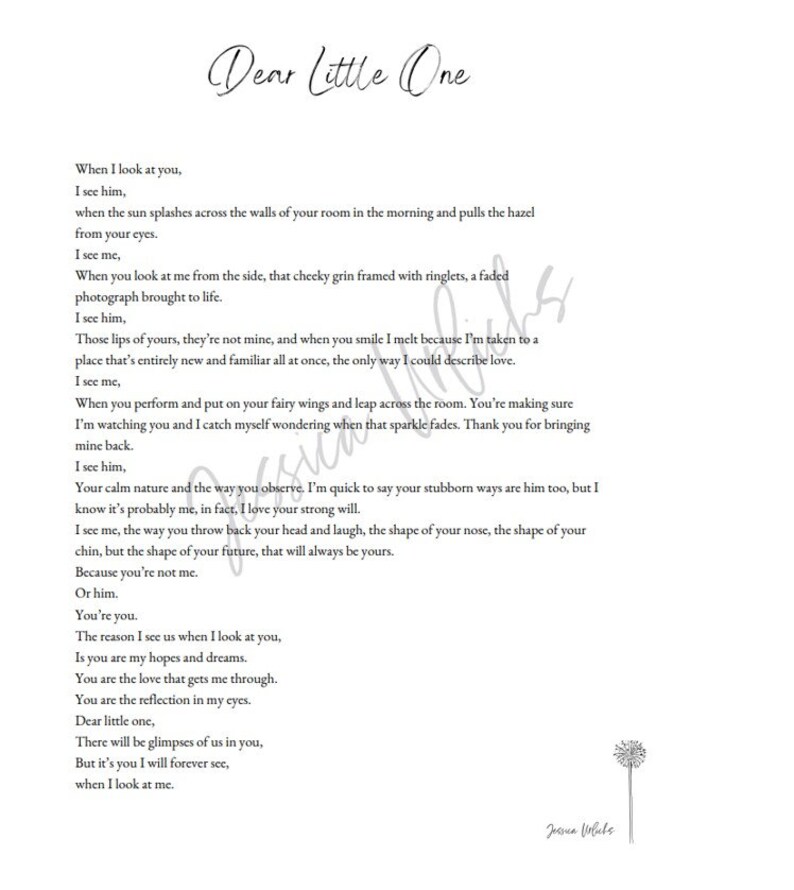 Dear Little One Poem - Etsy