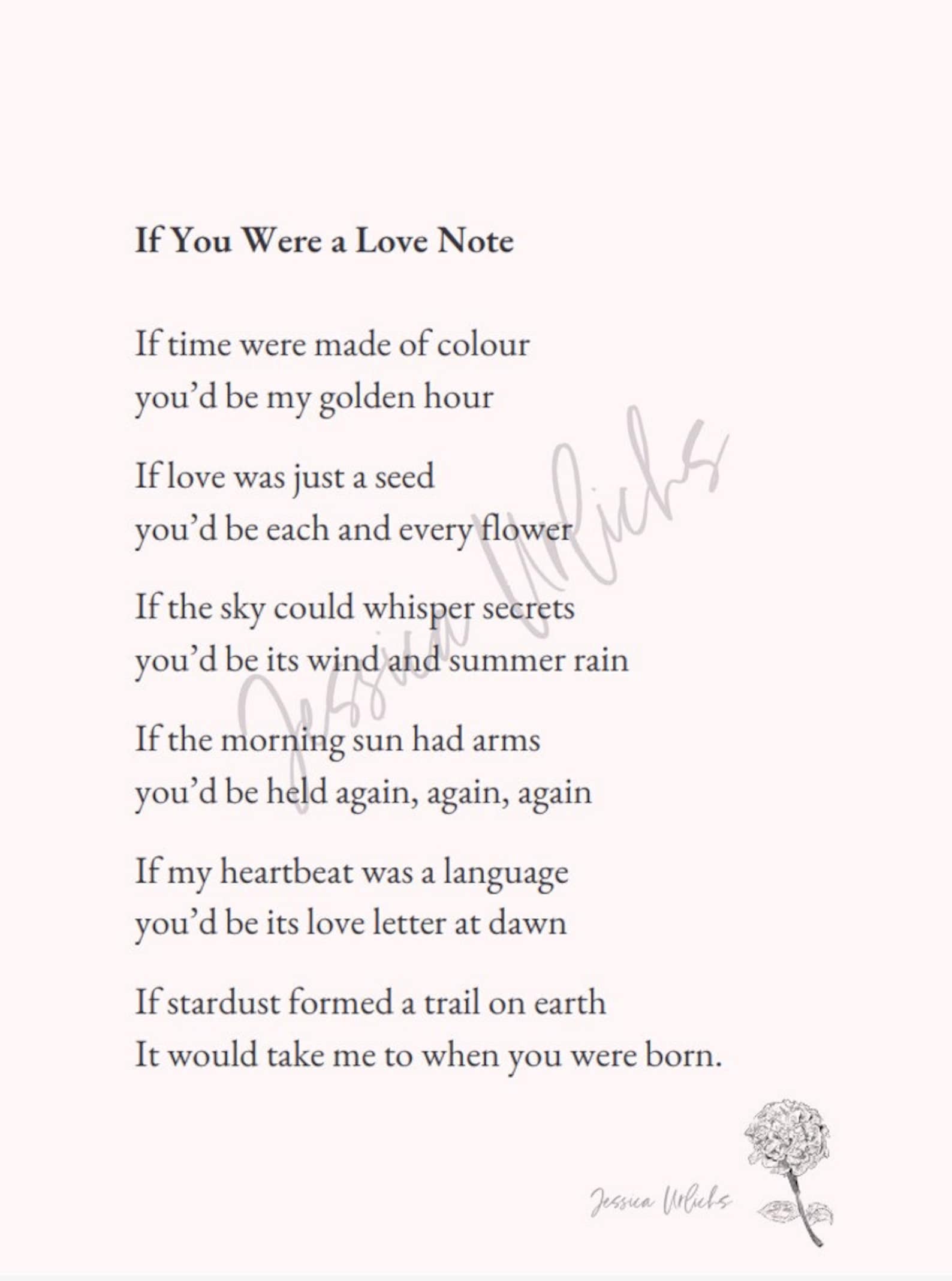 If You Were A Love Note Poem - Etsy