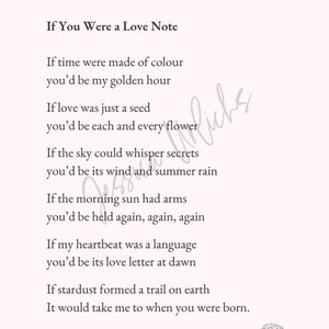 If You Were A Love Note Poem - Etsy